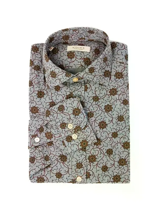KOIKE BARCELONA Floral-print Long-sleeve Shirt - Grey