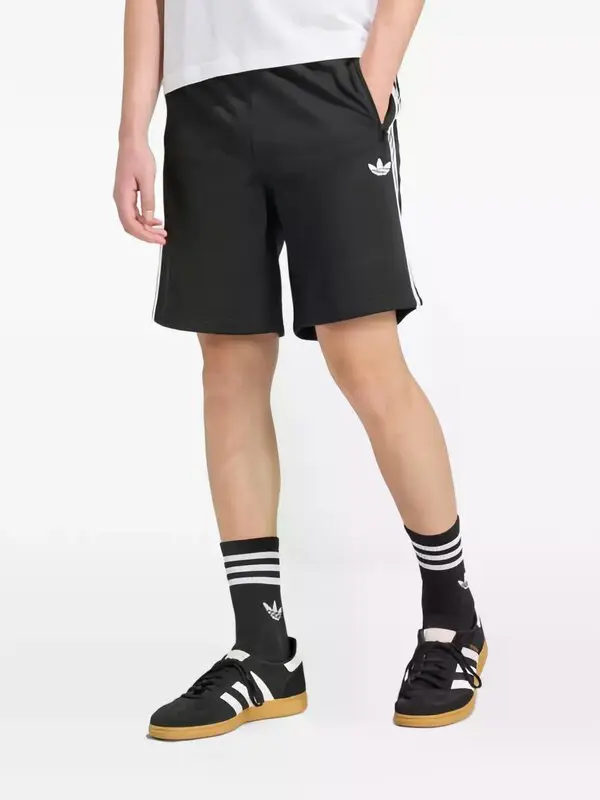 Adidas Embroidered Logo Side-stripe Shorts - Black