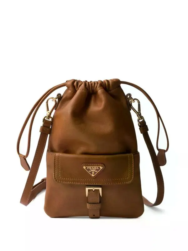 Prada Nappa Leather Pouch - Brown