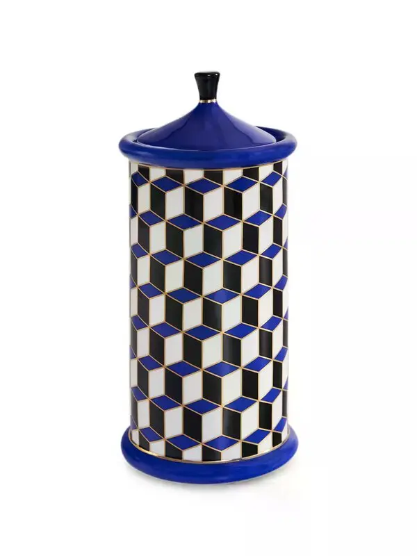 Jonathan Adler Versailles Geometric-print Canister - Blue