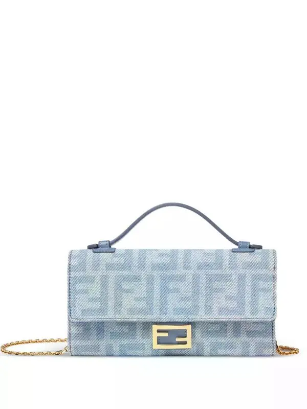 Fendi Baguette Continental Chain Wallet - Blue