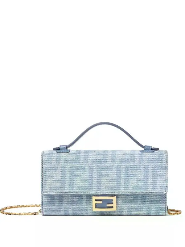 Fendi Baguette Continental Chain Wallet - Blue