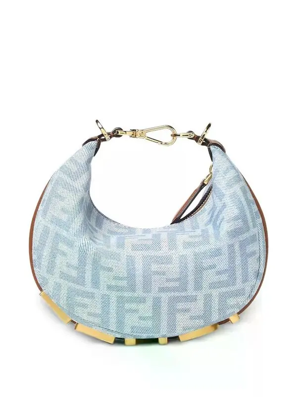 Fendi Ff Monogram Denim Mini Bag - Blue