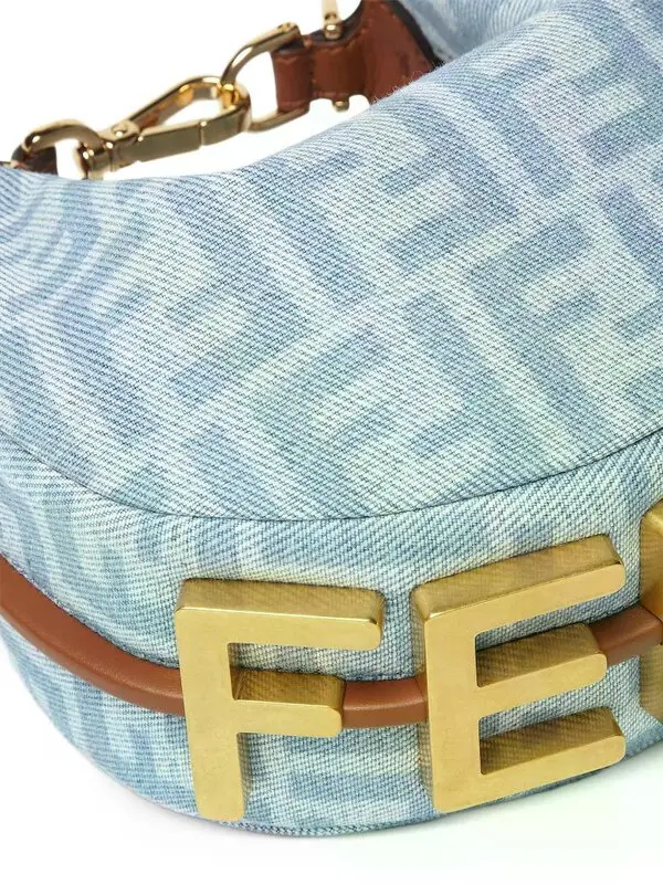 Fendi Ff Monogram Denim Mini Bag