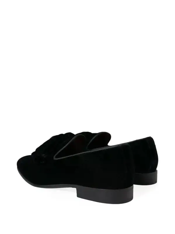 Dolce & Gabbana Velvet Loafers With Bow Detailing