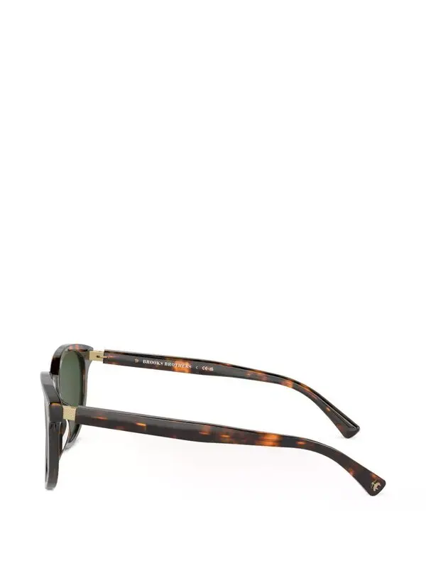 BROOKS BROTHERS EYEWEAR Round-frame Tortoiseshell-effect Sunglasses