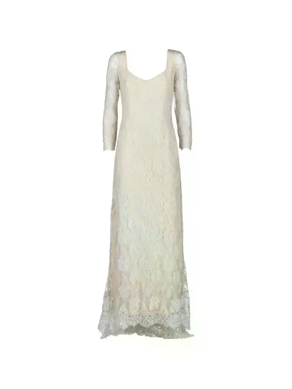Vintage Floral Lace Sweetheart Neck Dress