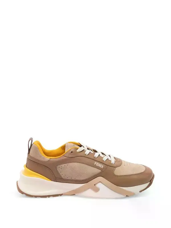 Fendi Flow Panelled Sneakers - Brown