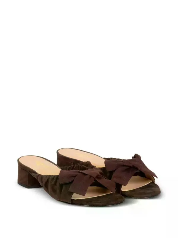 Status Bow-detail Heeled Sandals - Brown