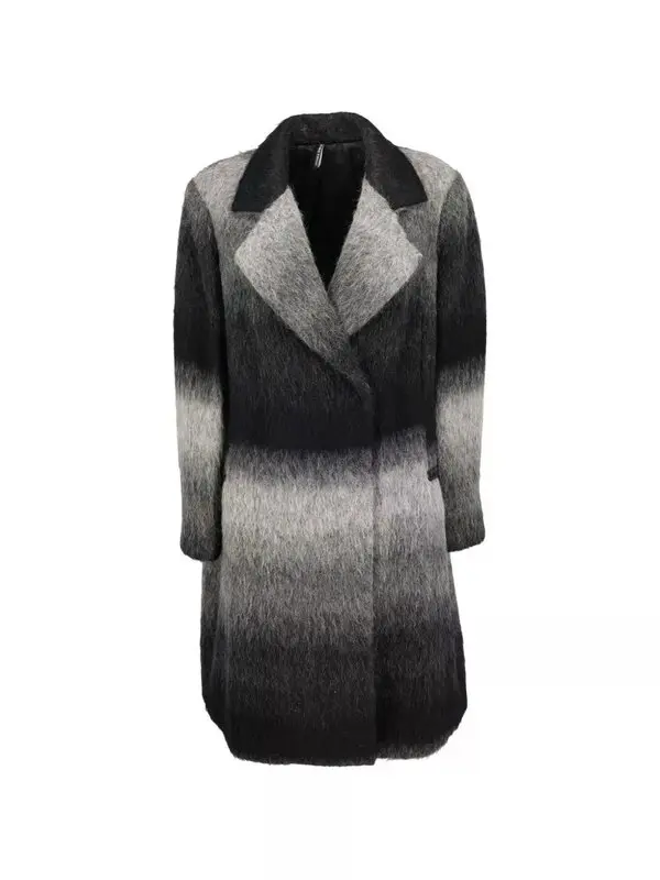 Liviana Conti Gradient Effect Brushed Finish Coat - Black