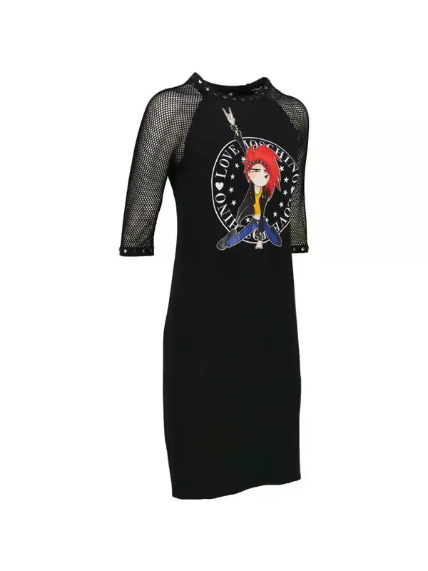 Moschino Embellished Mesh Sleeve Dress