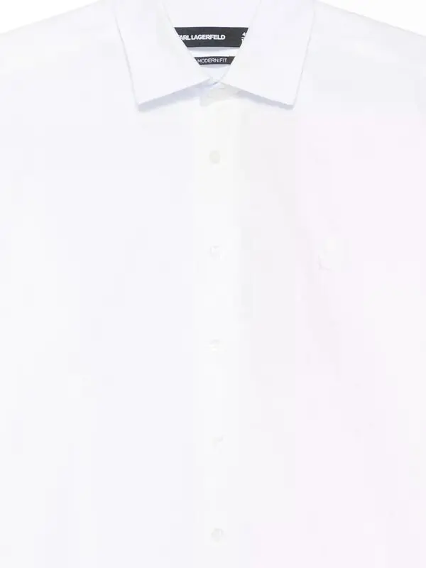 Karl Lagerfeld Logo-embroidered Long-sleeve Shirt - White