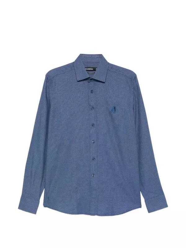 Karl Lagerfeld Micro-patterned Long-sleeve Shirt - Blue