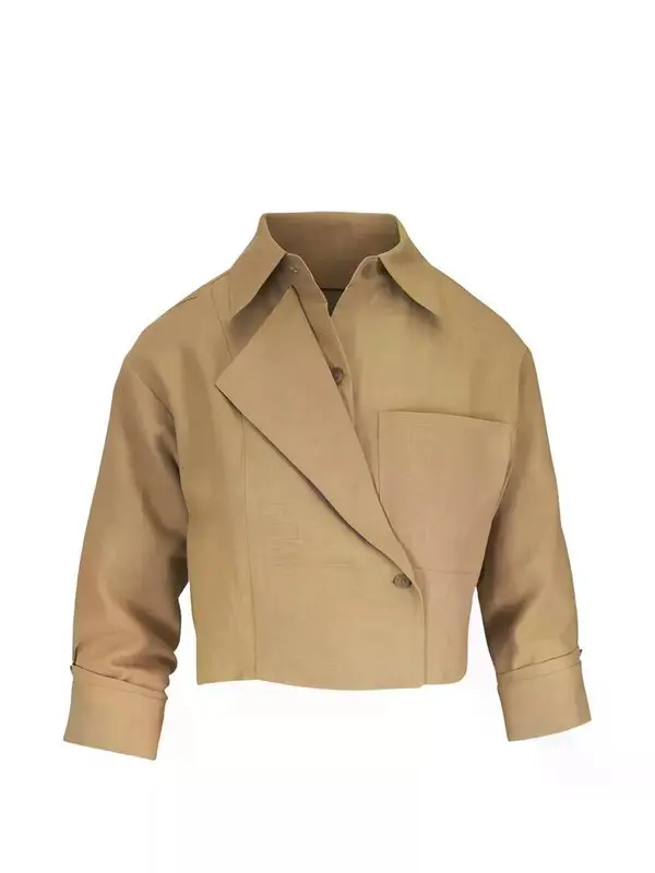 TWP Cropped Wrap-front Blouse
