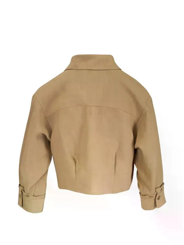 TWP Cropped Wrap-front Blouse