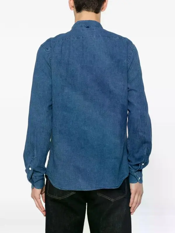 GLANSHIRT Band-collar Long-sleeve Shirt