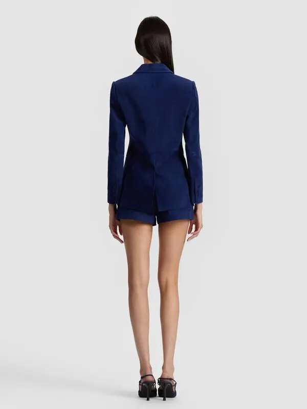 Alice + Olivia Macey Suede Fitted Blazer