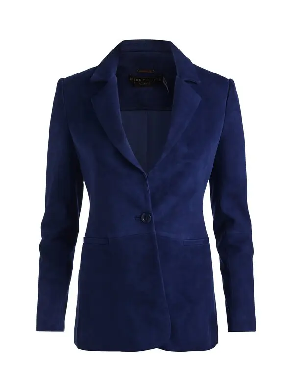 Alice + Olivia Macey Suede Fitted Blazer