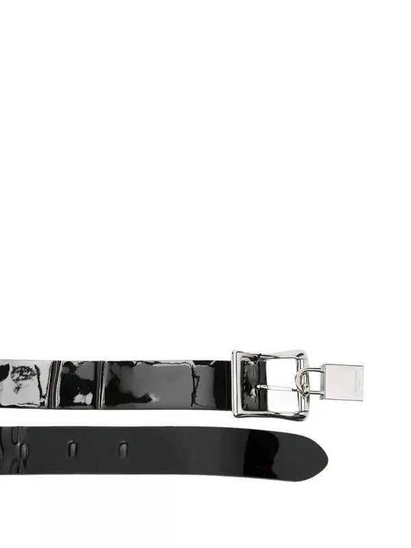 Saint Laurent Padlock-detail Belt - Black