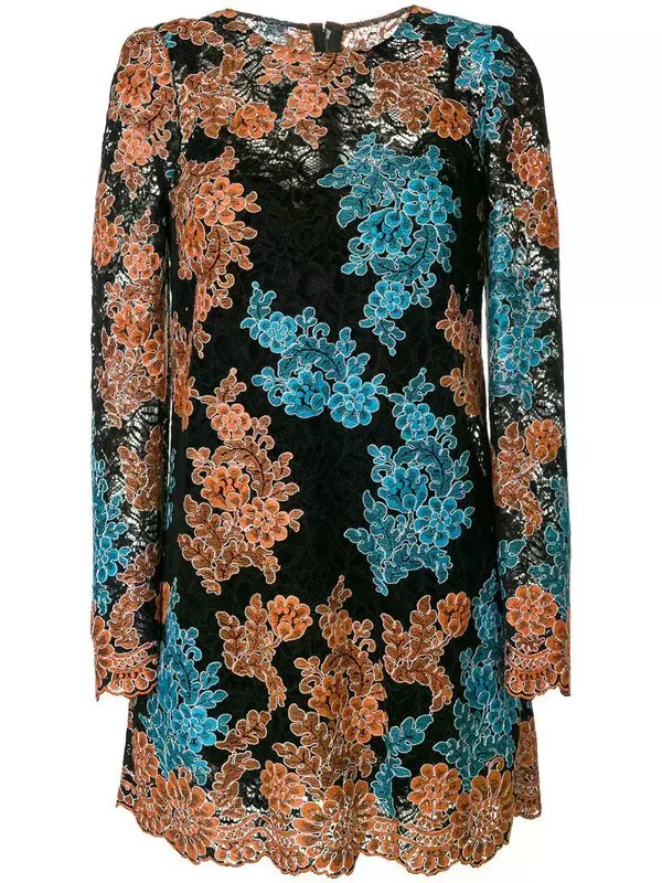 Dolce & Gabbana Floral Crochet Shift Dress