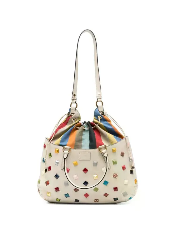 Fendi B. Fab Studded Tote Bag - Neutrals