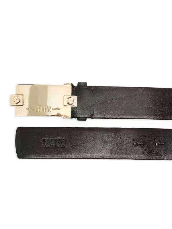 Gianfranco Ferre Logo Plaque Belt