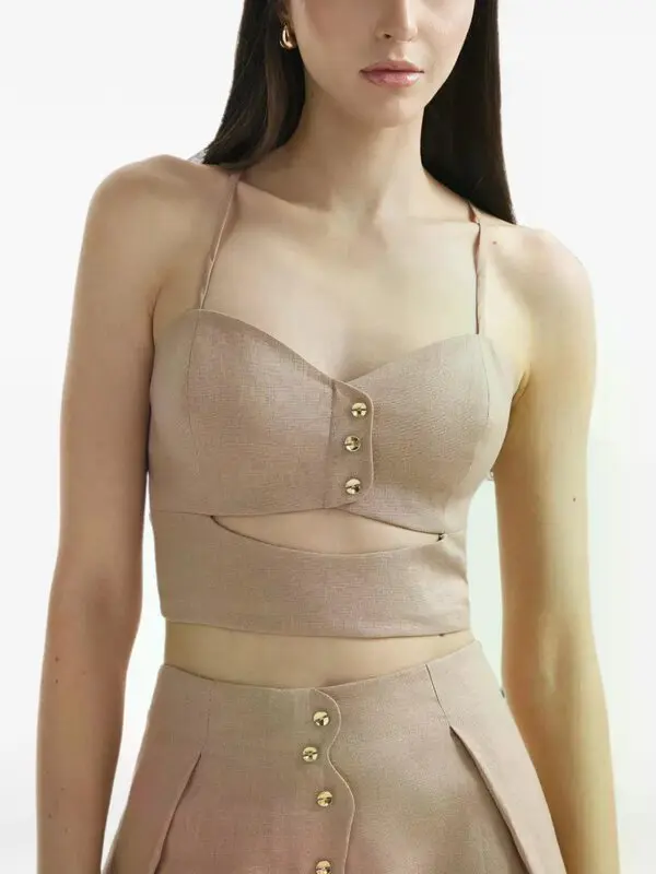 MIA PECULIAR Wave Linen Corset Top