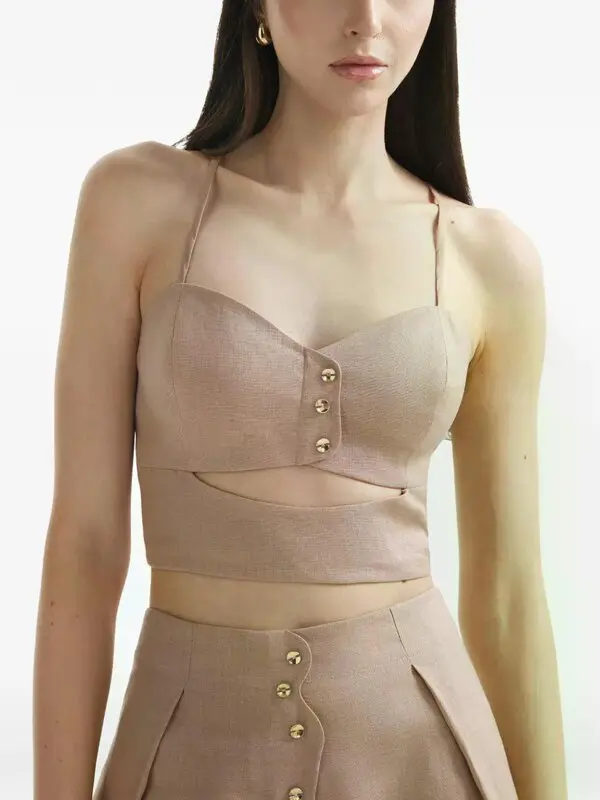 MIA PECULIAR Wave Linen Corset Top
