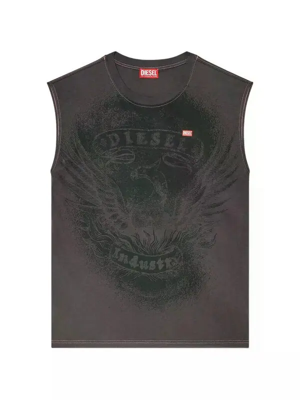 DIESEL® Graphic-print Sleeveless T-shirt - Grey