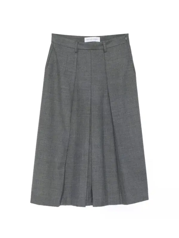 Marie Adam-Leenaerdt Pleated Detail Midi Skirt - Grey