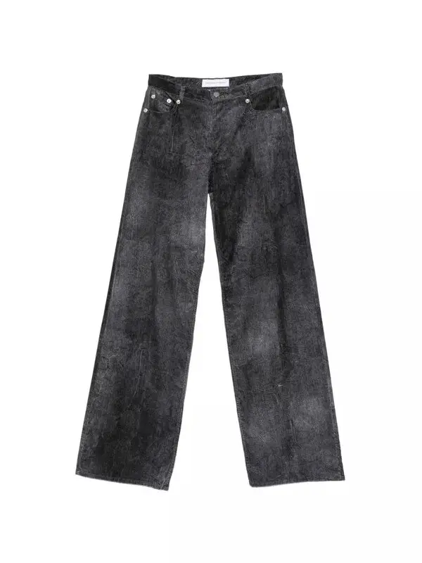 Marie Adam-Leenaerdt Washed-effect Velvet Jeans - Grey