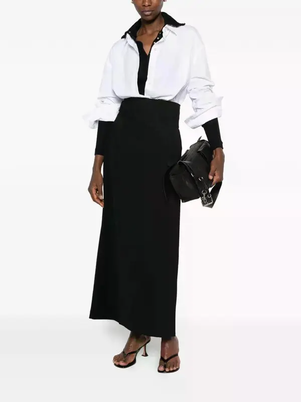 Marie Adam-Leenaerdt Tie-fastening Wrap Maxi Skirt - Black