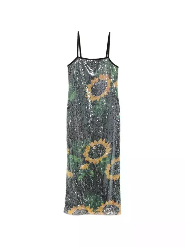 Moschino Floral Print Dress - Black