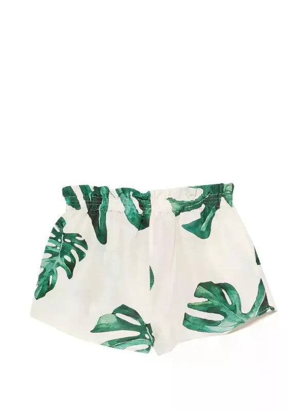Raquel Diniz Leaf Print Elasticated Shorts