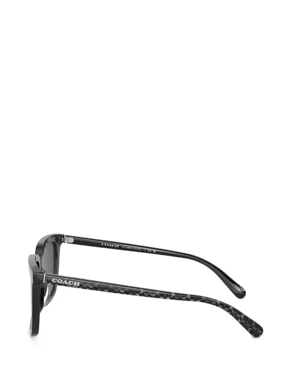 COACH Logo Plaque Square Frame Sunglasses