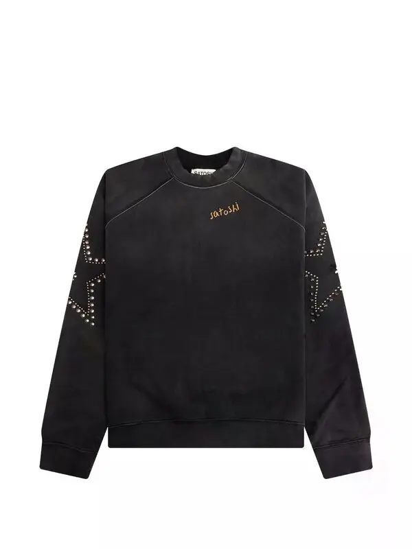 SATOSHI NAKAMOTO Crew Neck Sweatshirt With Star Stud Embellishment