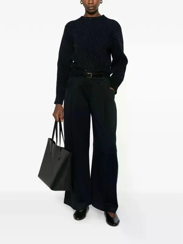 Brunello Cucinelli Sequin Embellished Ribbed Knit Sweater