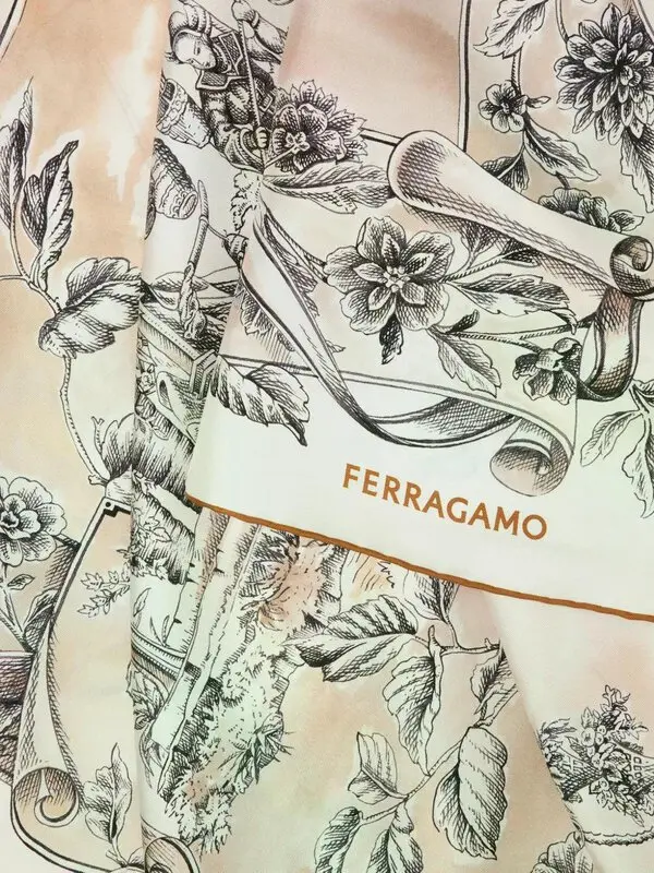 FERRAGAMO Voyage-print Silk Scarf