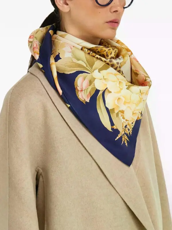 FERRAGAMO Jungle-print Silk Scarf