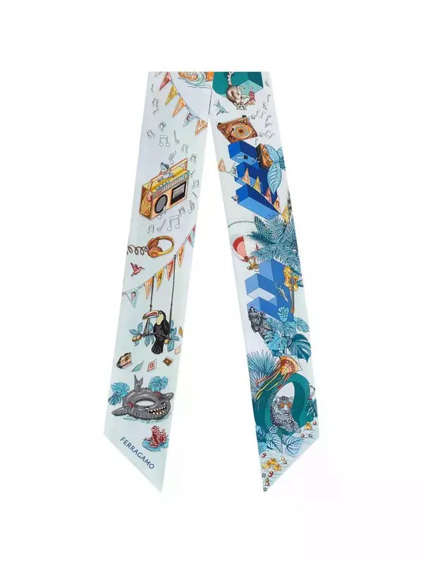 FERRAGAMO Jungle Party-print Silk Mini Bandeau
