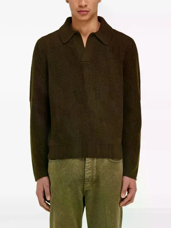 FERRAGAMO Virgin Wool Knitted Polo Sweater