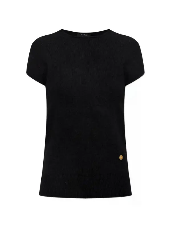Balmain Lion Head Plaque T-shirt - Black