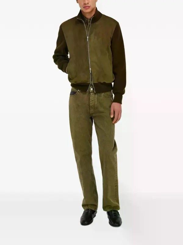 FERRAGAMO Suede And Knit Bomber Jacket