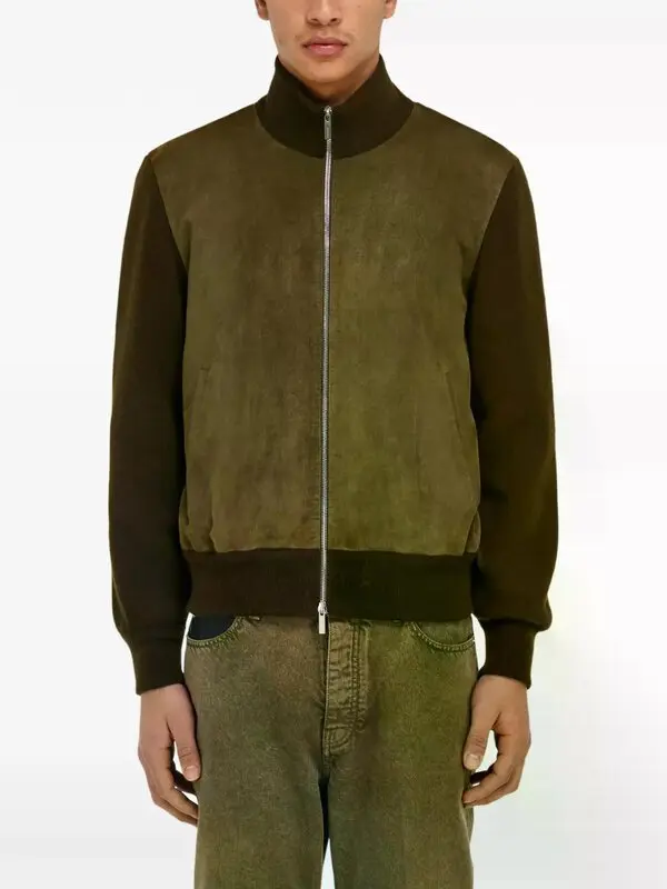 FERRAGAMO Suede And Knit Bomber Jacket