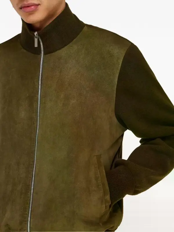 FERRAGAMO Suede And Knit Bomber Jacket