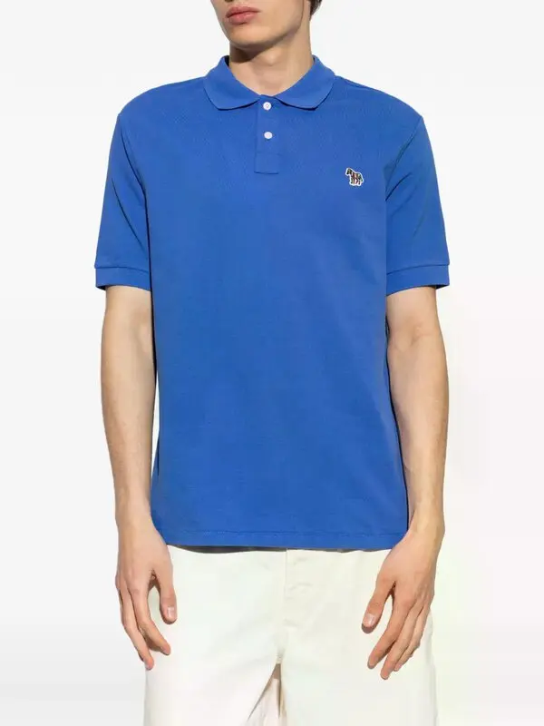 Paul Smith Zebra-patch Polo Shirt - Blue