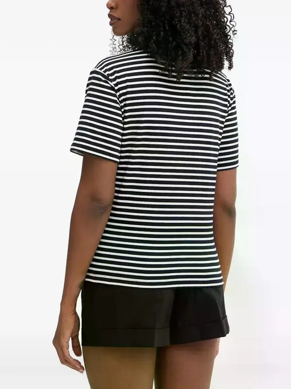 TWINSET Logo Embroidered Striped T-shirt