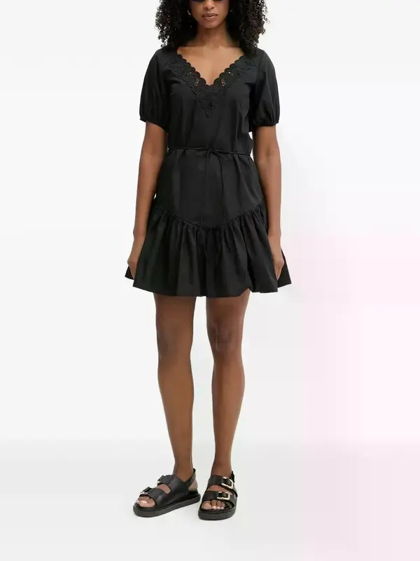 TWINSET Lace-trimmed V-neck Mini Dress