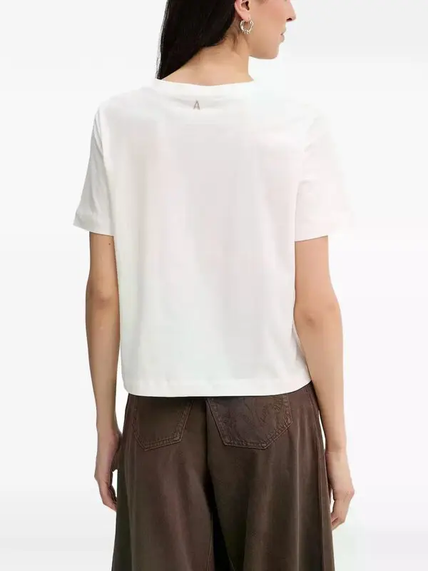 TWINSET Embroidered Slogan Print T-shirt