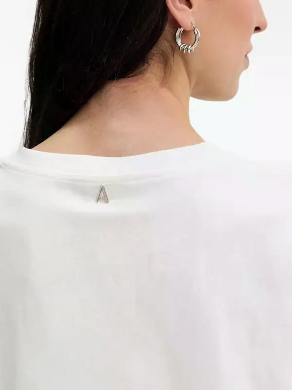 TWINSET Embroidered Slogan Print T-shirt